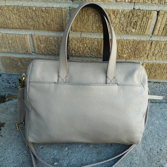 Fossil | Bags | Fossil Cognac Taupe Tan Brown Pebble Leather Mimi ...